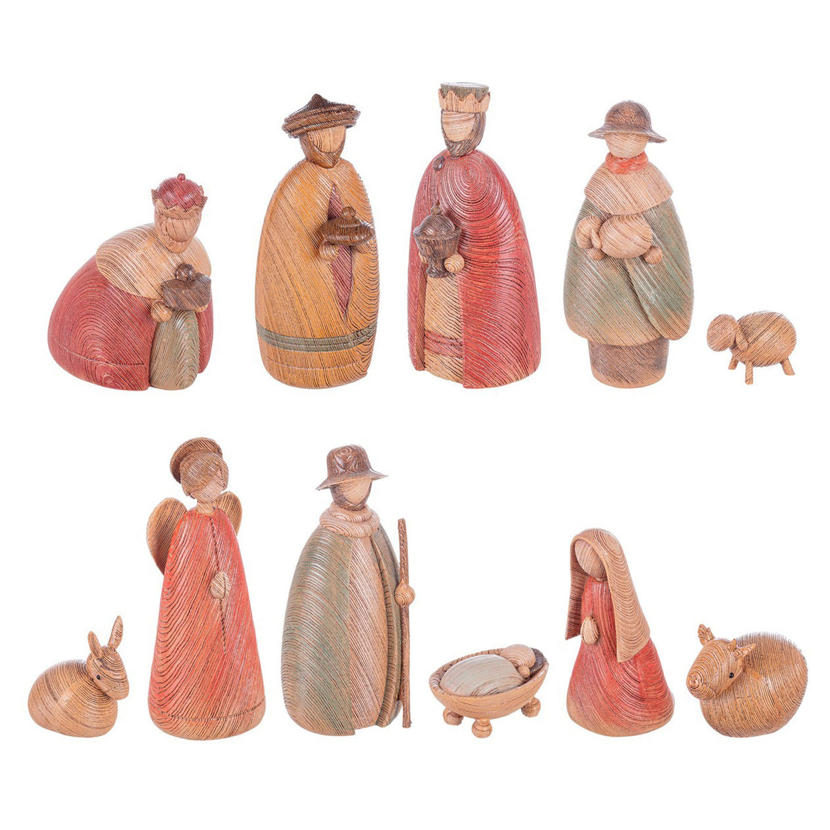 Natività con 3 Re magi, angelo e pastore in resina statue per presepe ...
