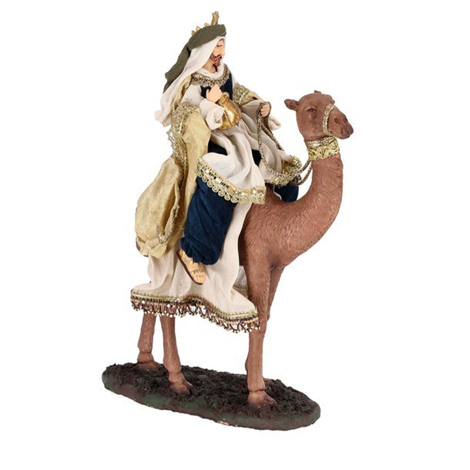Natività con 3 dromedari con re magi con vestiti in tessuto color oro ...