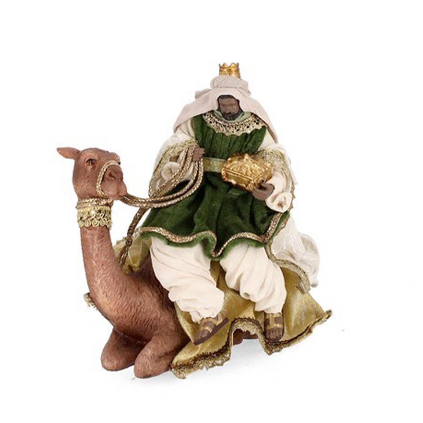Natività con 3 dromedari con re magi con vestiti in tessuto color oro ...
