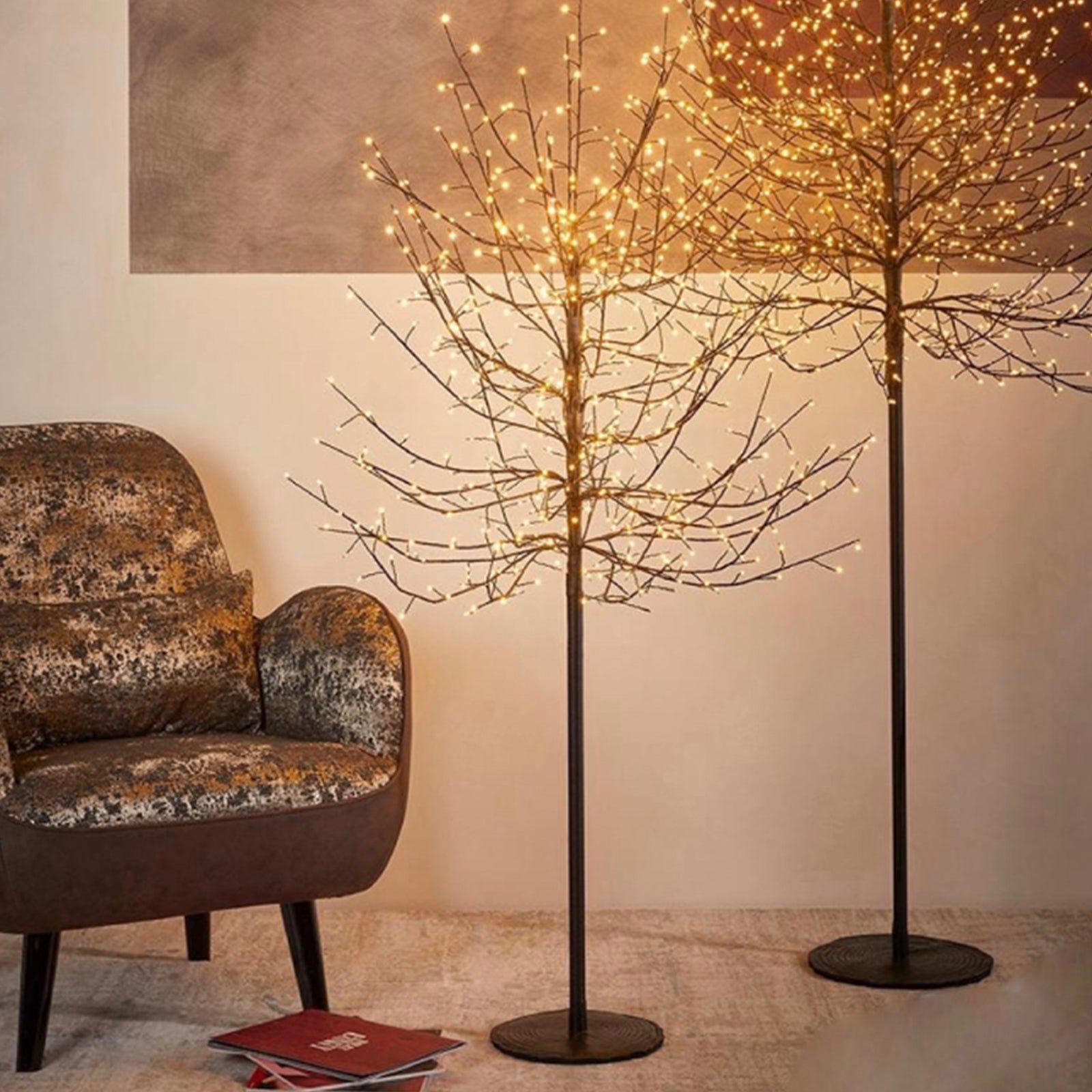 Albero luminoso "Faggio" tronco lungo rami a microled luce calda da in ...